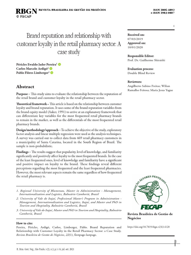 Brand Reputation and Relationship With Customer Loyalty in The Retail ...