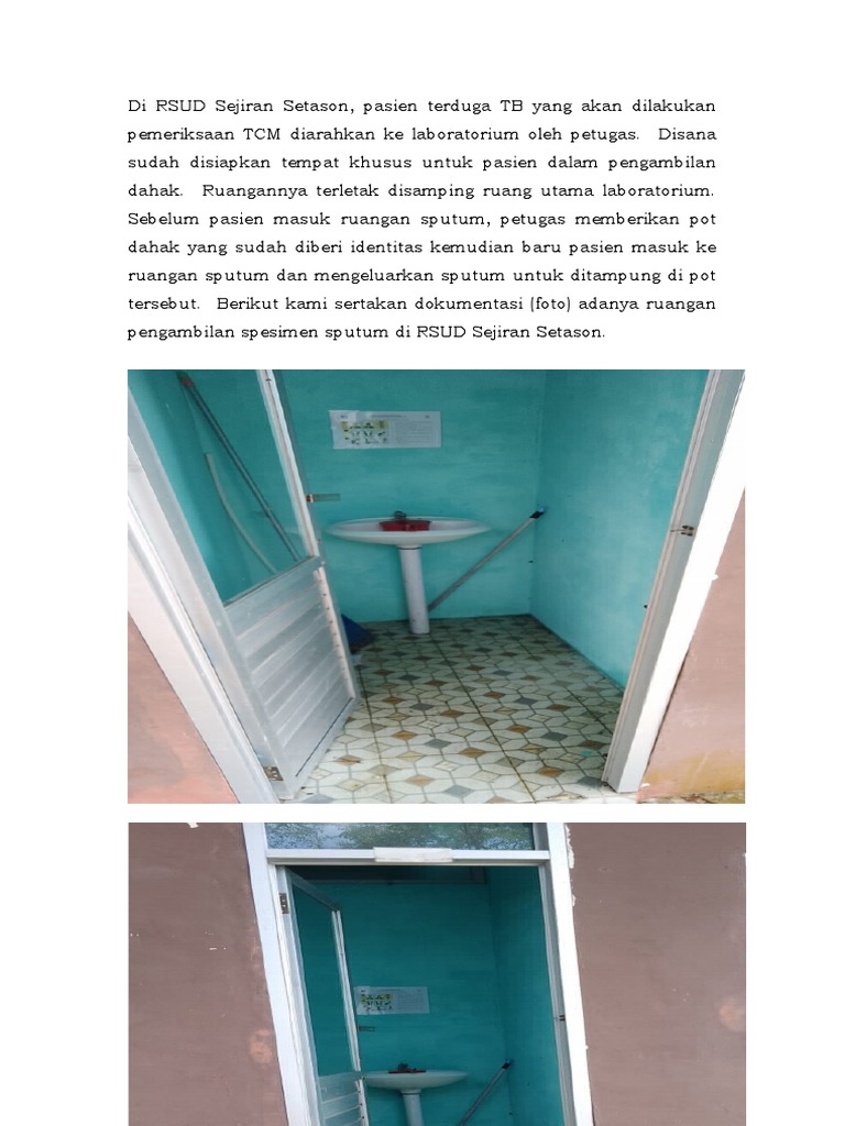 Ruang Spesimen Sputum di RSUD Sejiran | PDF