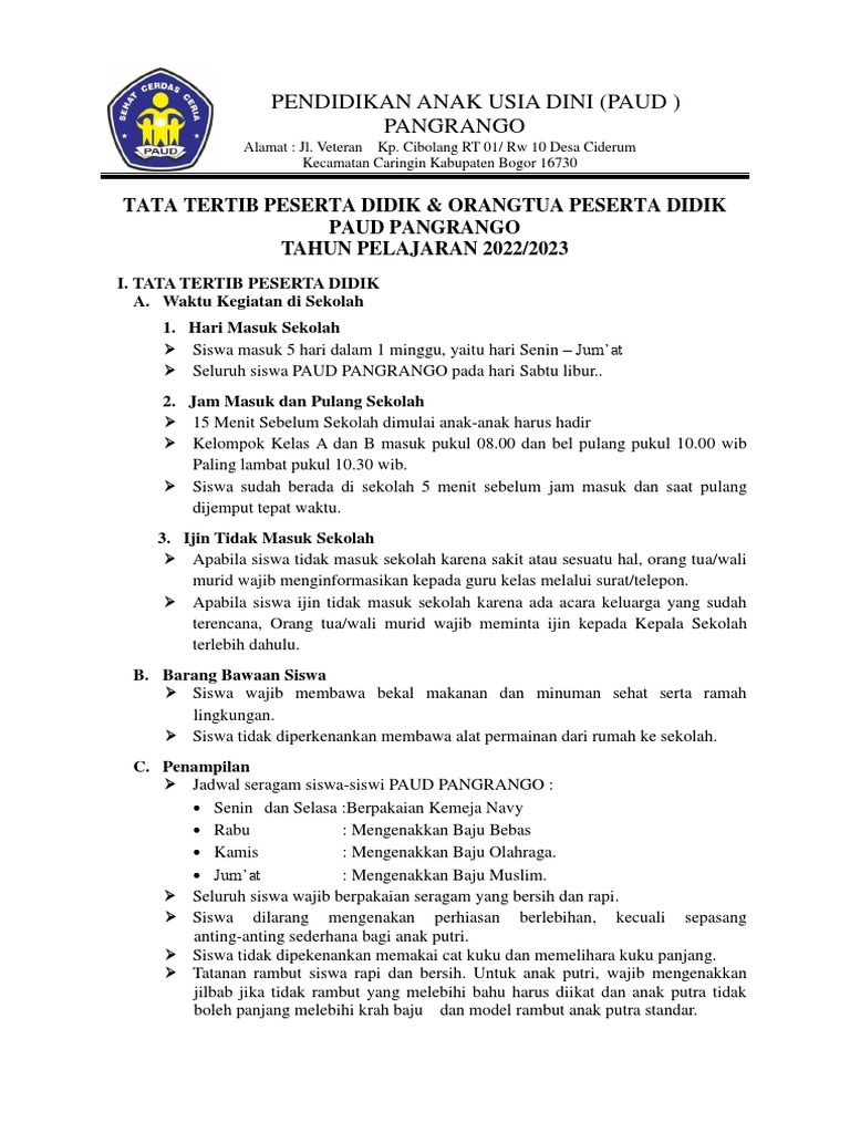 Tata Tertib Siswa | PDF