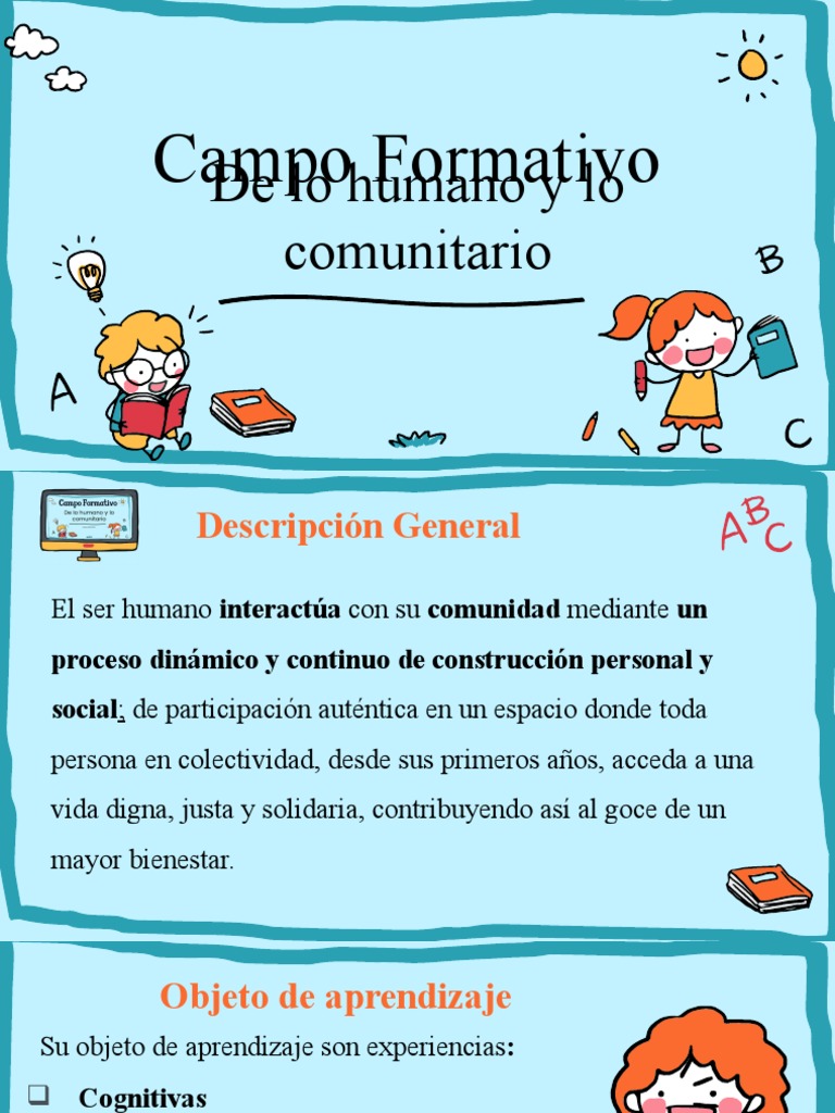 Campo Formativo: Humano y Comunitario | PDF | Educación primaria ...