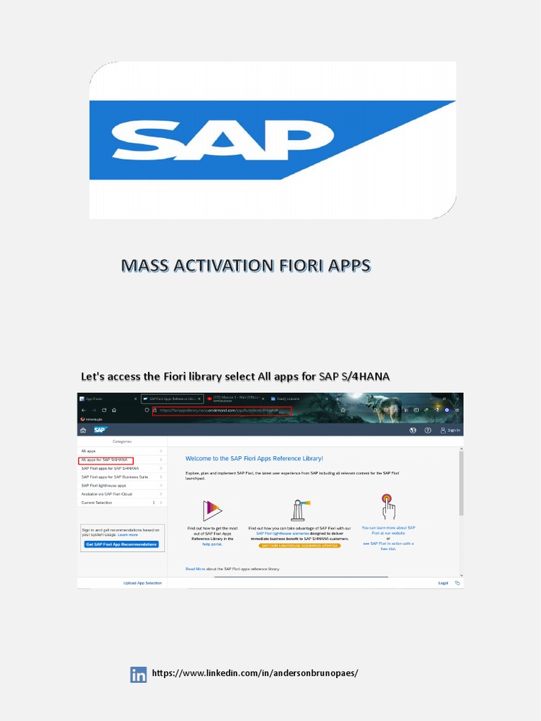 Mass Activation Fiori App | PDF
