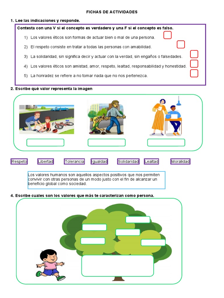Fichas De Actividades :: Valores De Oro – TKXLD
