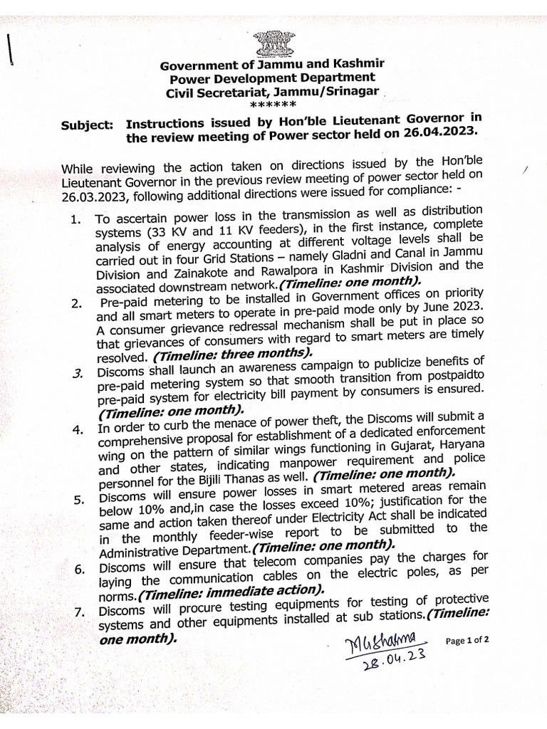 Instructions Review Meeting | PDF