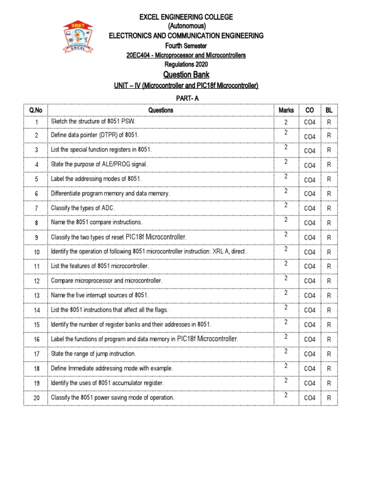 Unit 4 QB | PDF | Microcontroller | Computer Science