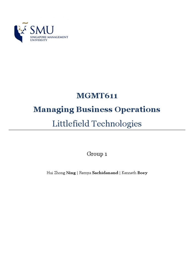 Littlefield Technologies Operations Analysis | PDF | Economies | Business