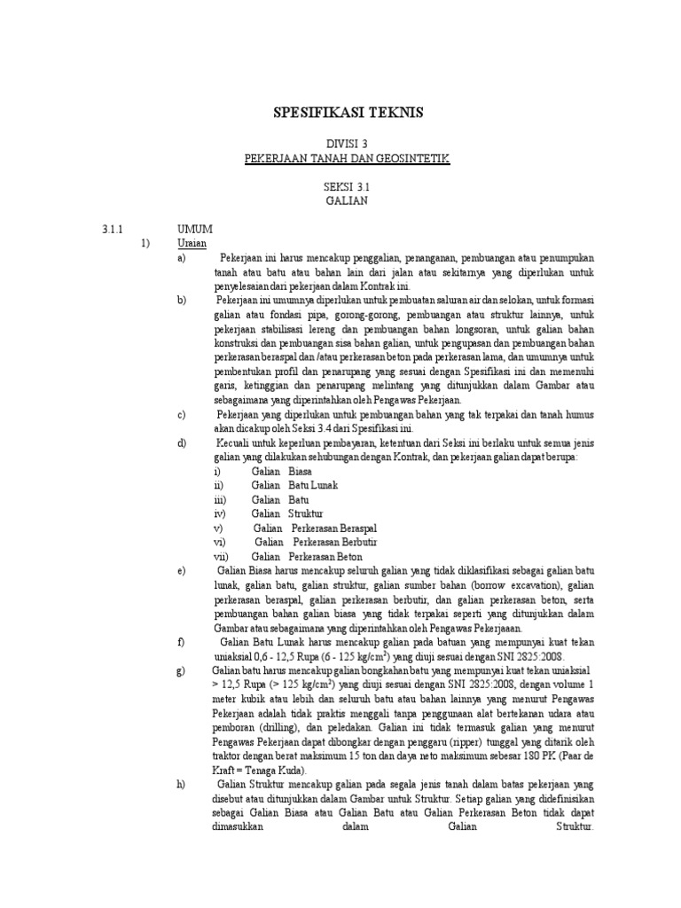 Spesifikasi Teknis | PDF