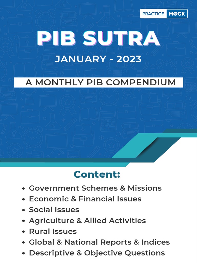 PIB Sutra: January 2023 Overview | PDF | Electric Vehicle | Capacity ...