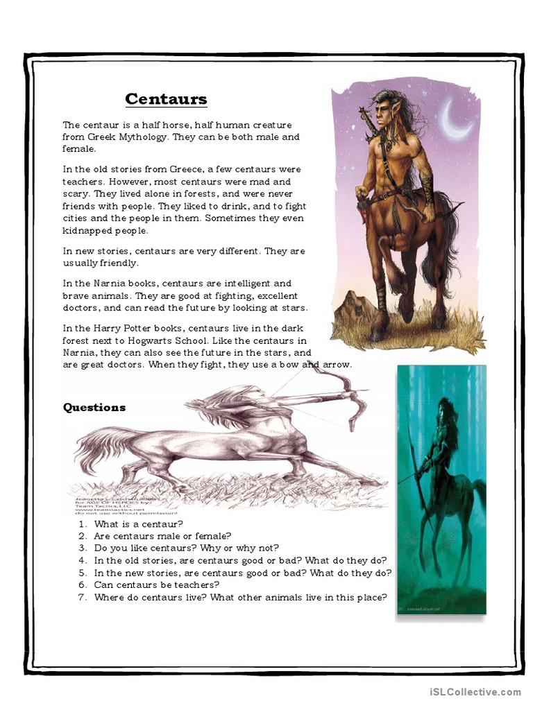Centaurs in Mythology and Literature | PDF | General Fiction