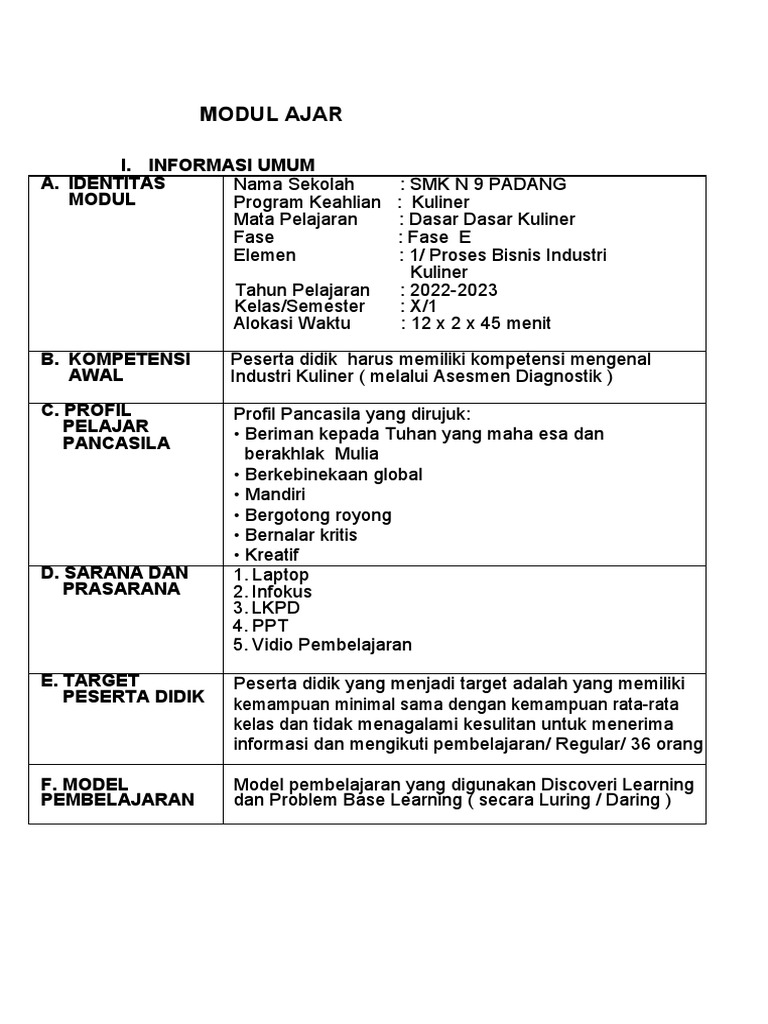 Modul Ajar DDK Elemen 1 | PDF