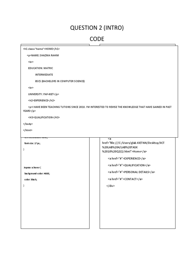 IICT LAB TASK 10 Intro | PDF