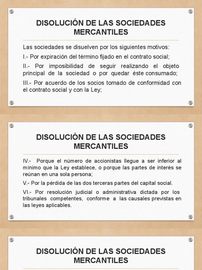 Disolución y Liquidación de Las Sociedades Mercantiles | PDF | Sociedad de responsabilidad ...