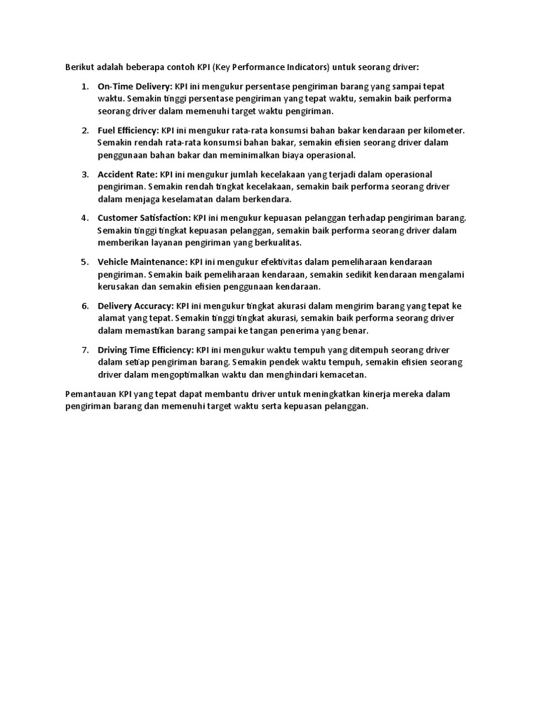 KPI Driver | PDF