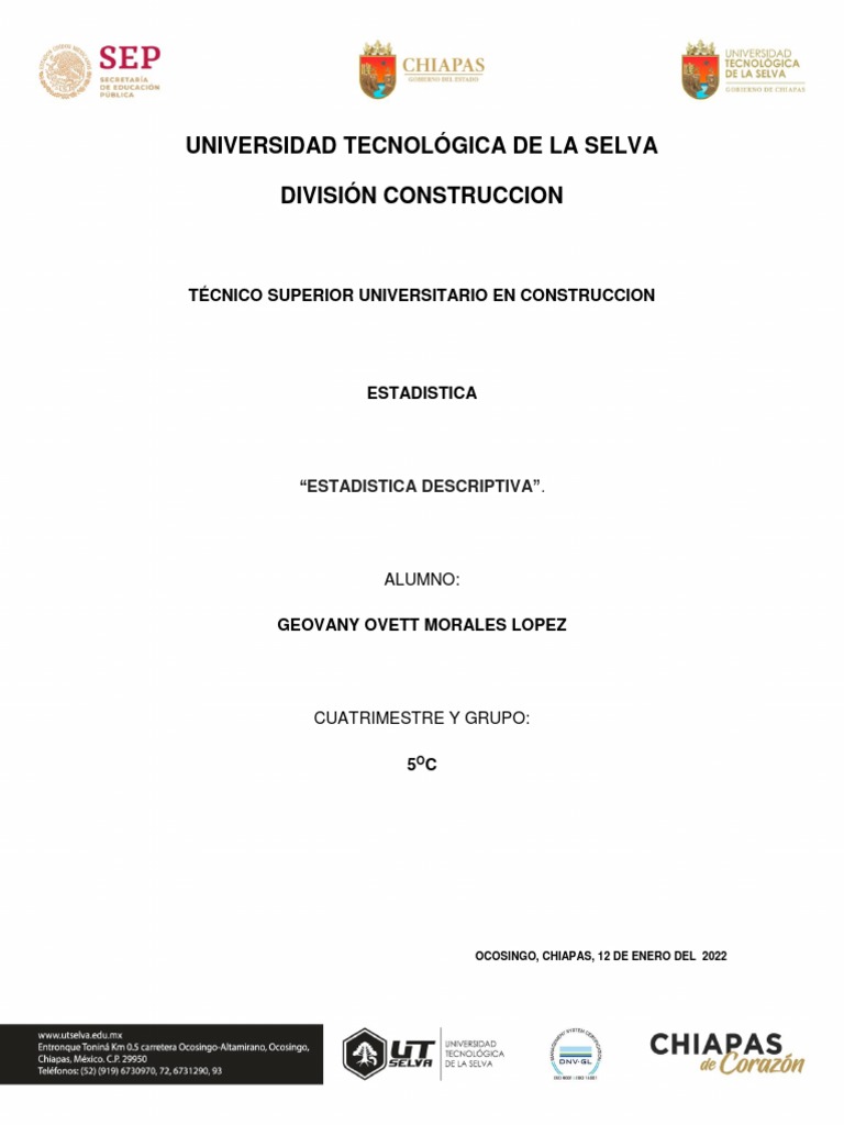Estadistica Descriptiva-Geovany Ovett Morales Lopez-5c Act.2 | PDF