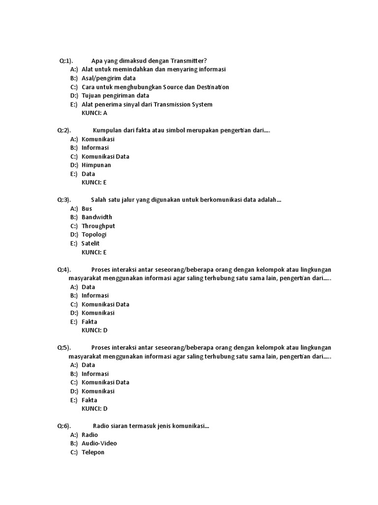 Soal Pat TLJ Kelas Xi TKJ | PDF