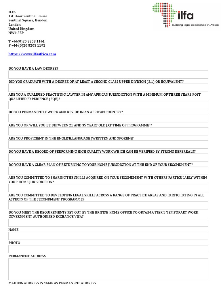 ILFA Flagship 2023 Application Form | PDF