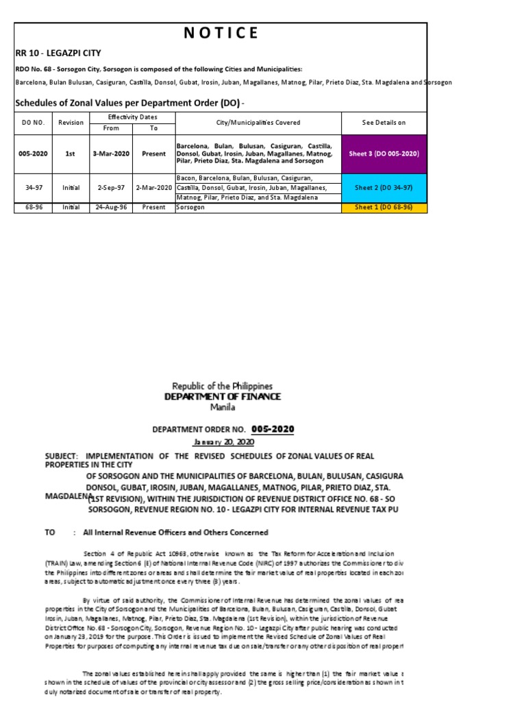 RDO No. 68 - Sorsogon City, Sorsogon | PDF