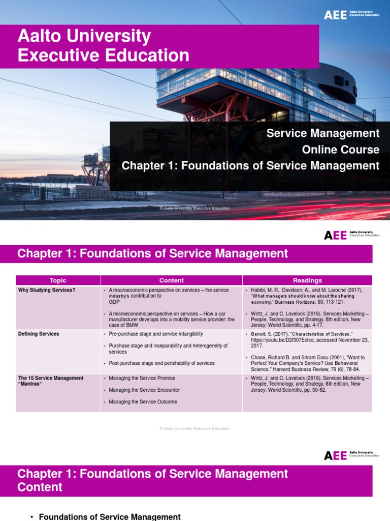 Foundations of Service Management Course | PDF