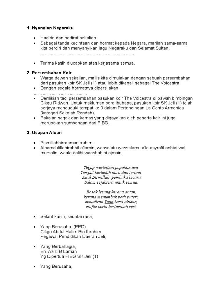Skrip Moderator Mesy Pibg 2021 Yt Live | PDF