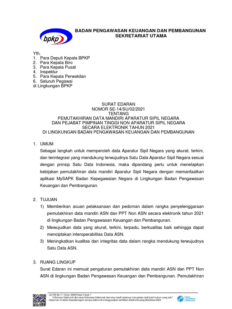 SE PDM - Rev 4 Rad No 14 - Signed | PDF | Bisnis | Pengelolaan Keuangan & Uang