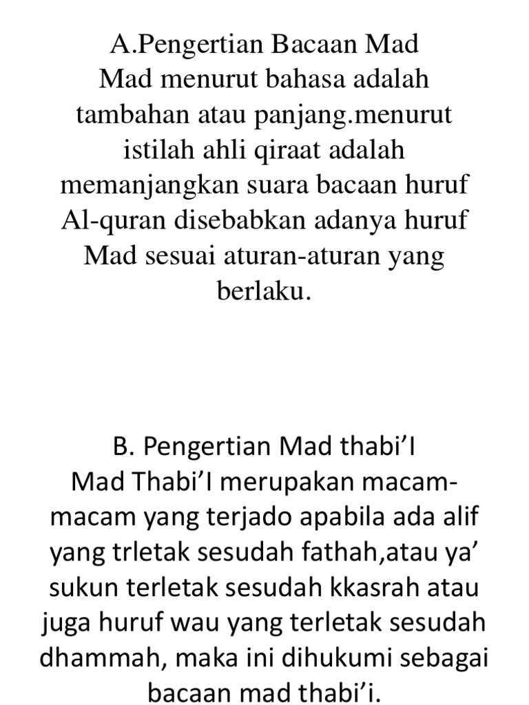 Power Point Bacaan Mad Thabi'i | PDF