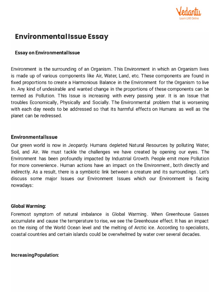 Environmental Issue Essay | PDF
