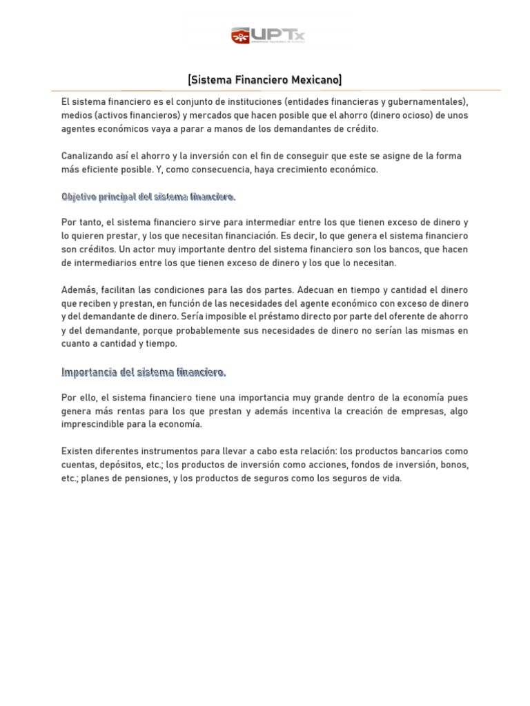 Estructura Del SFM y Mercados Financieros | PDF | Sistema financiero | Bancos