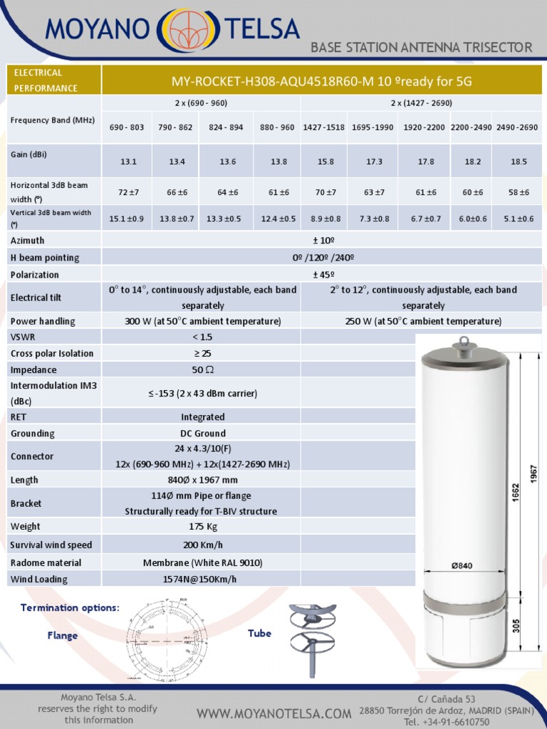 MY-ROCKET-H308-AQU4518R60-M 10º Ready 5G | PDF | Antenna (Radio) | Radio