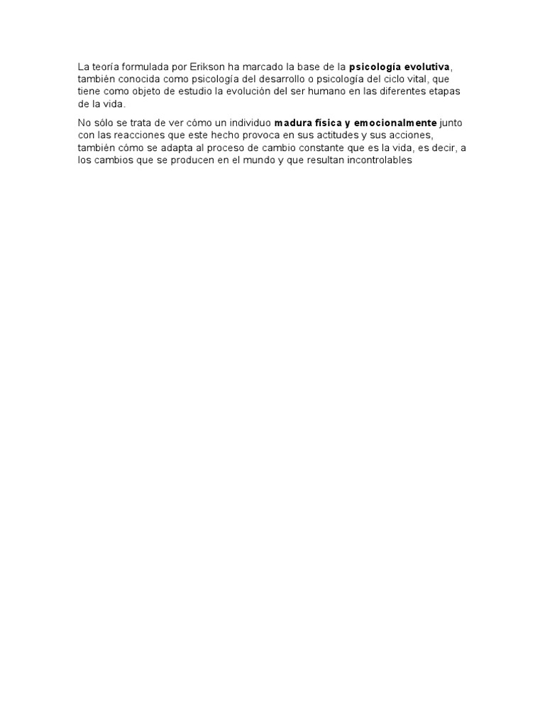 Objeto de Estudio Erikson | PDF