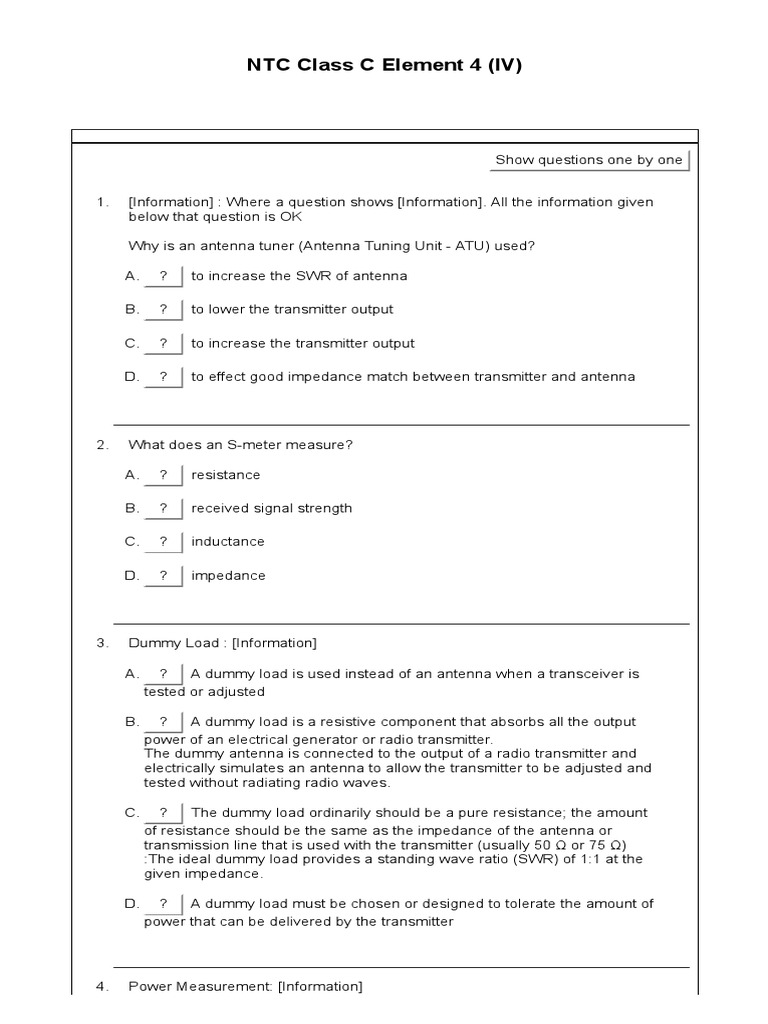 NTC Class C Element 4 (IV) | PDF
