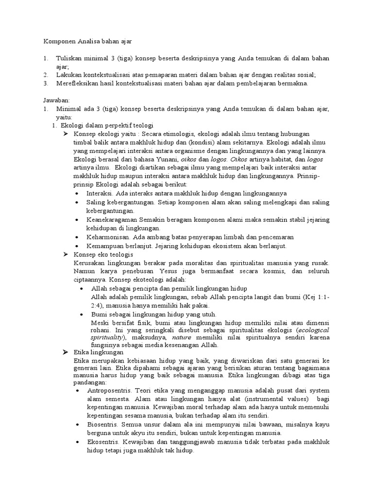 Analisa Bahan Ajar KB 3 | PDF