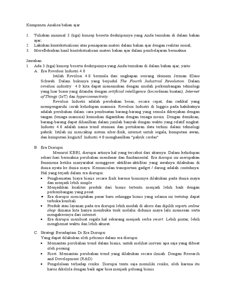 Analisa Bahan Ajar KB 4 | PDF