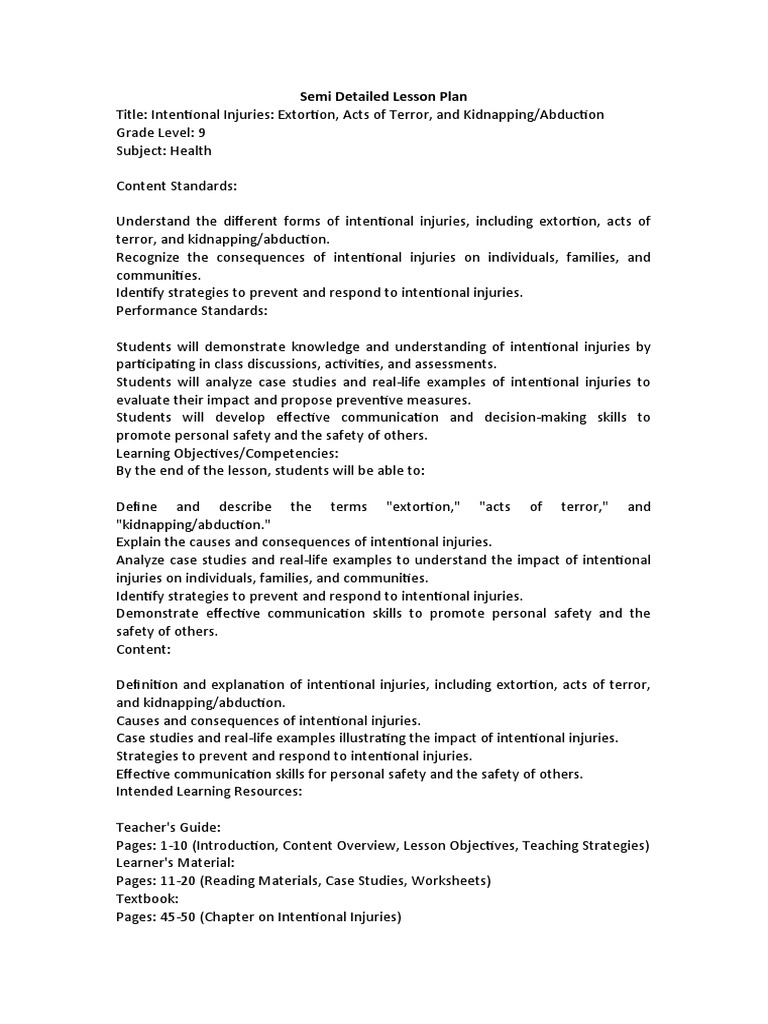 Semi Detailed Lesson Plan | PDF