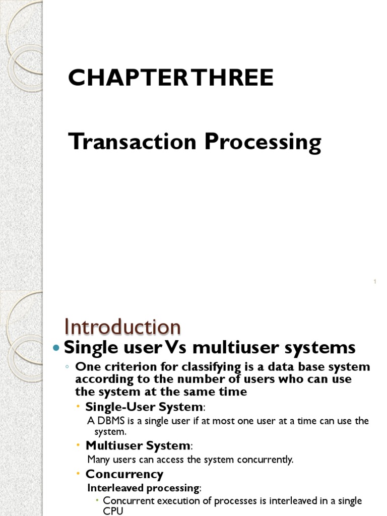 Chapter 3 Transaction Processing Download Free Pdf Database Transaction Distributed Computing