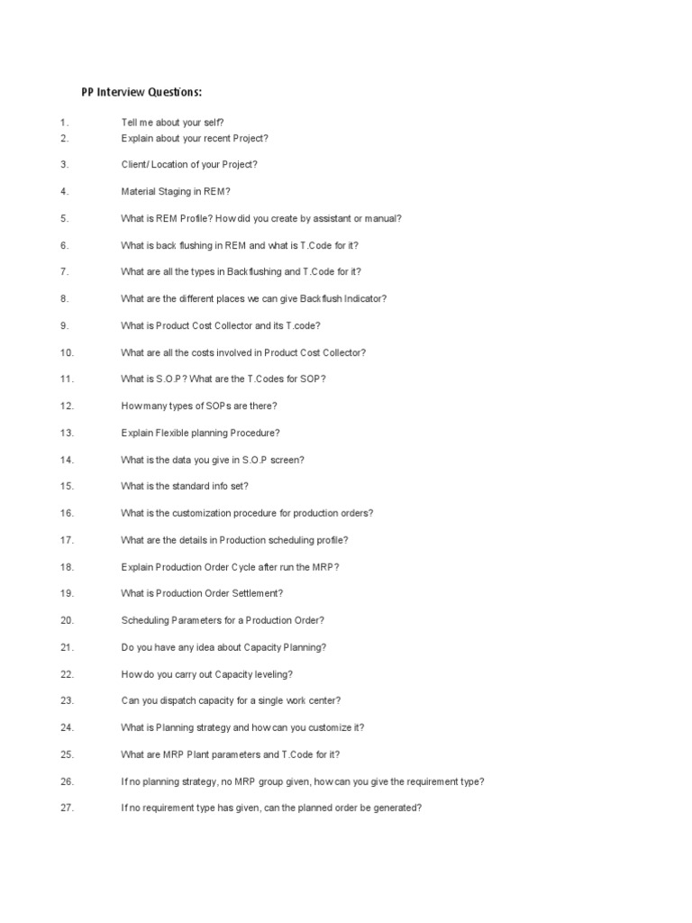 PP Interview Questions | PDF | Business | Computing
