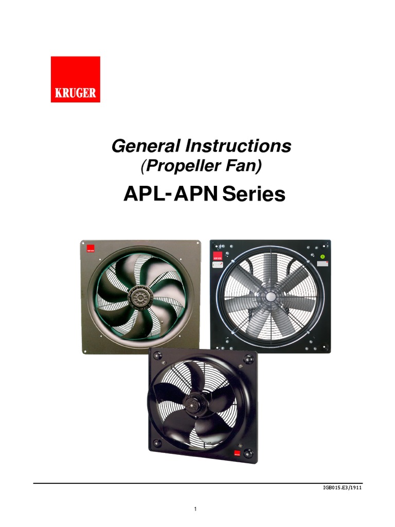 Manual Instruction For Propeller Fan (APL-APN) | PDF | Mains ...