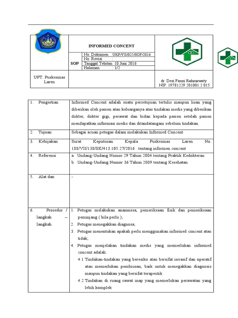 Sop INFORMED CONSENT Edit | PDF