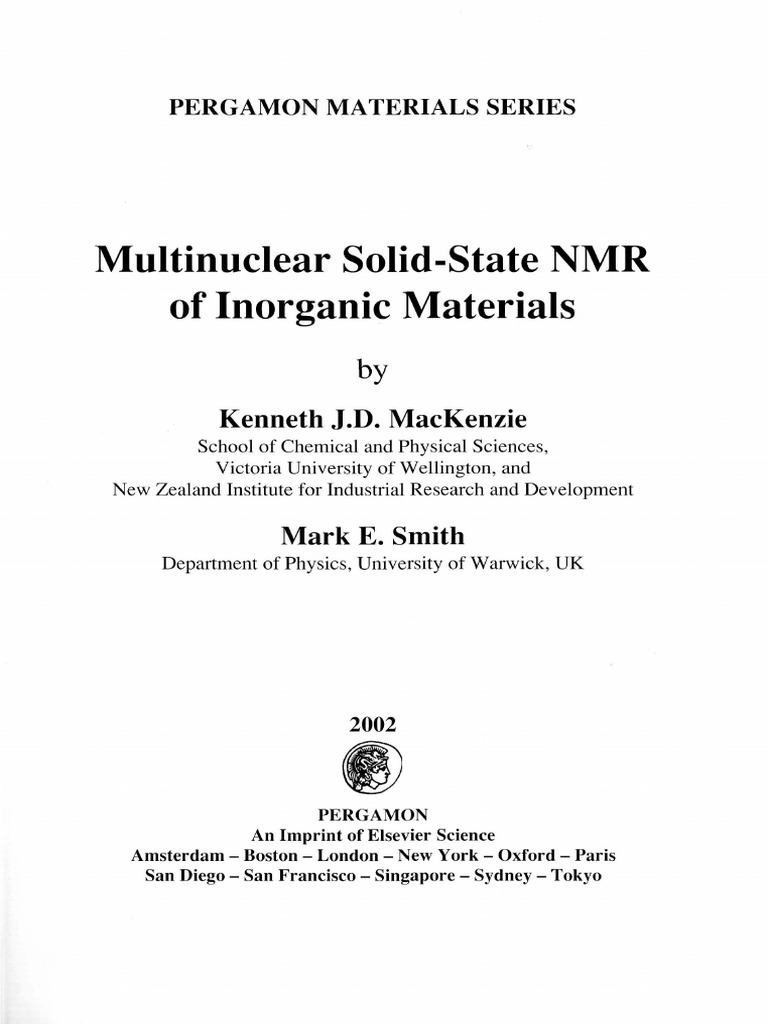 Multinuclear Solid State NMR of Inorgani | PDF | Nuclear Magnetic ...