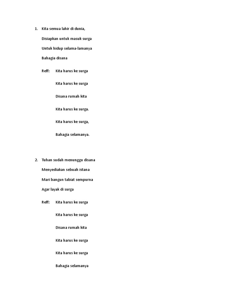 Lagu Kita Harus Kesurga | PDF