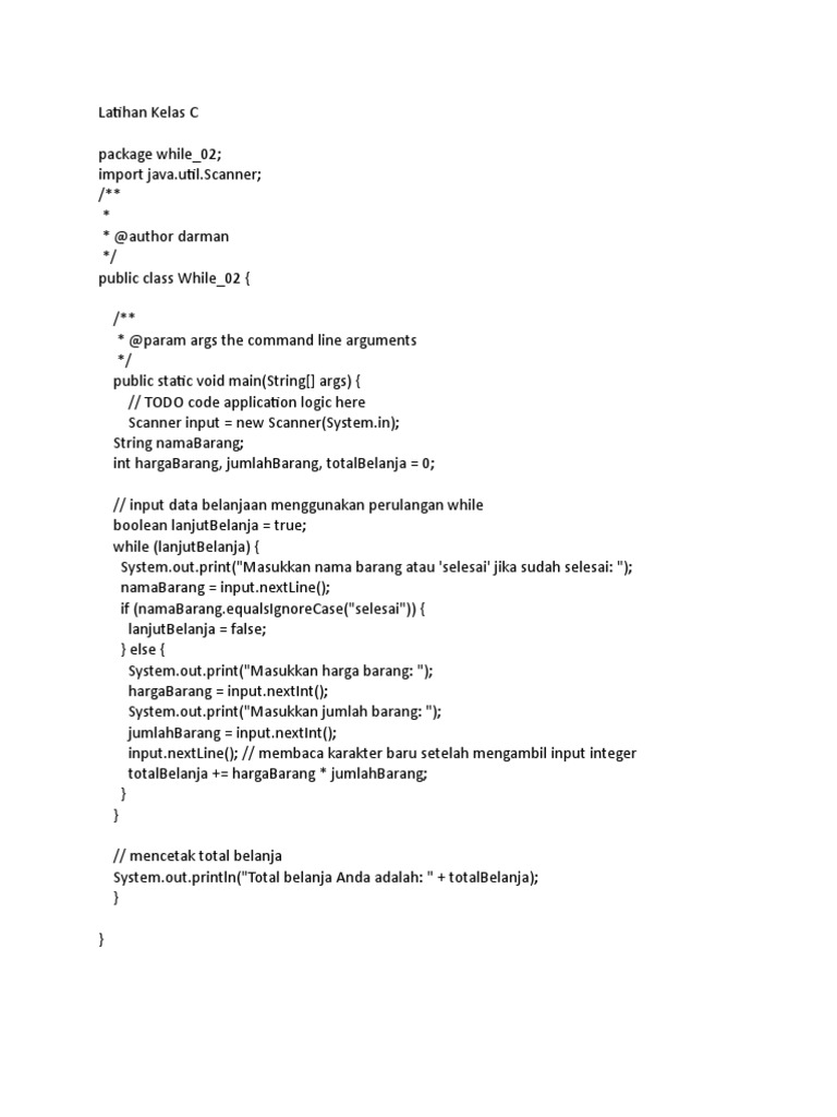 Latihan Kelas C | PDF