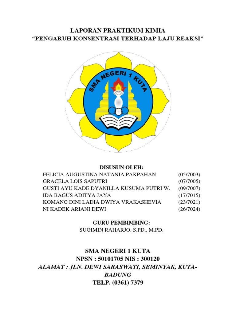 Laporan Praktikum Kimia "Pengaruh Konsentrasi Terhadap Laju Reaksi" | PDF