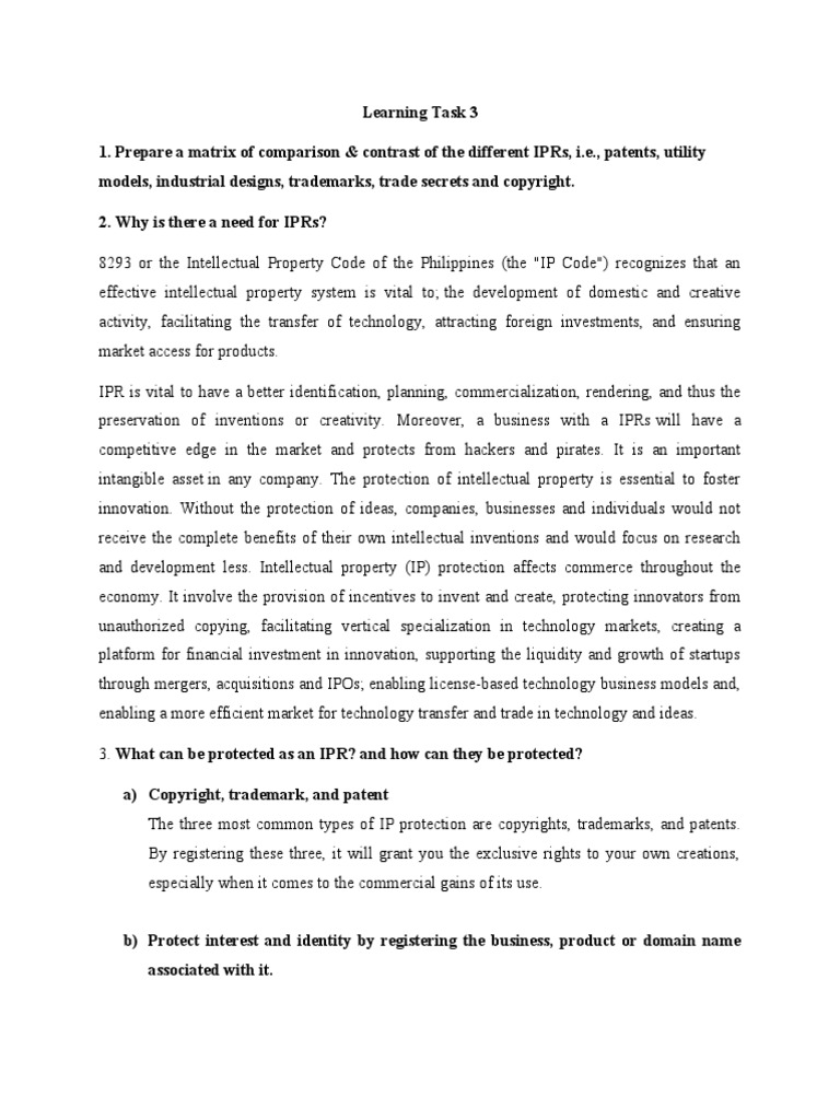 4.3.4.1. Learning Task 3 | PDF | Intellectual Property | Patent