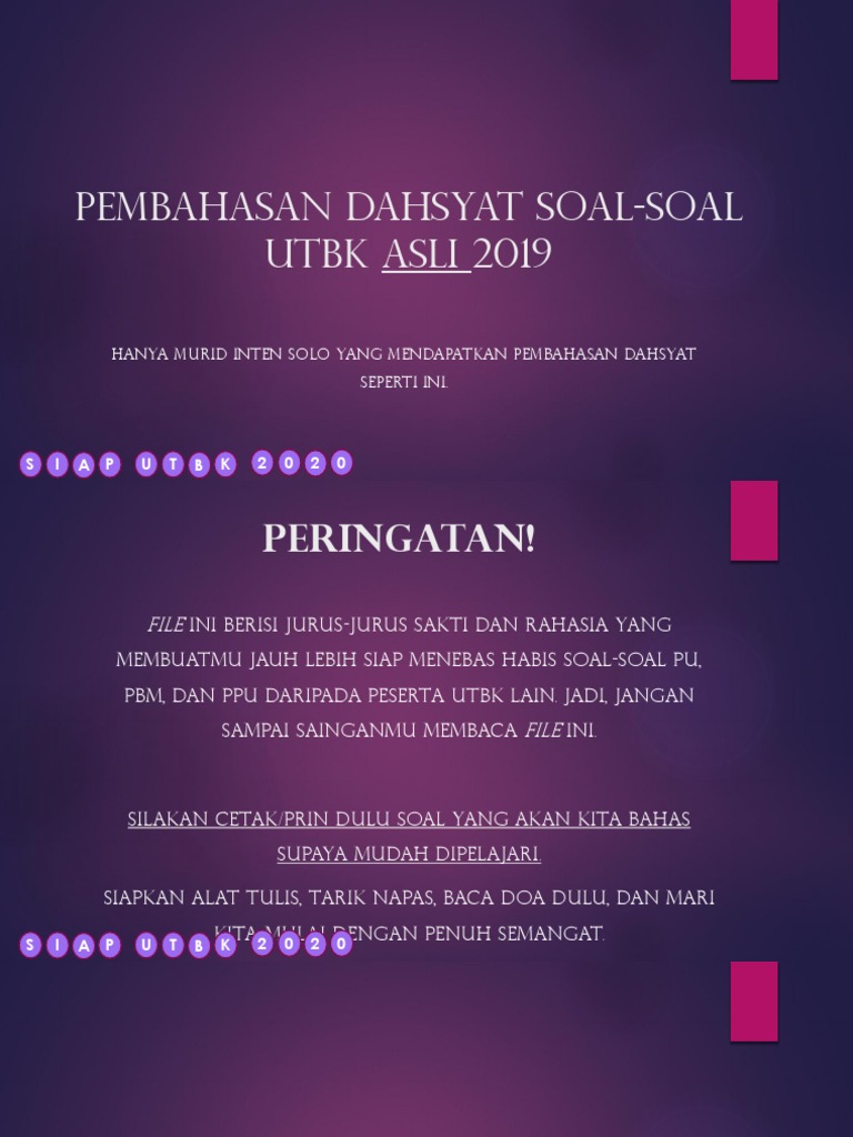 Pembahasan PPU Soal UTBK 2019 | PDF