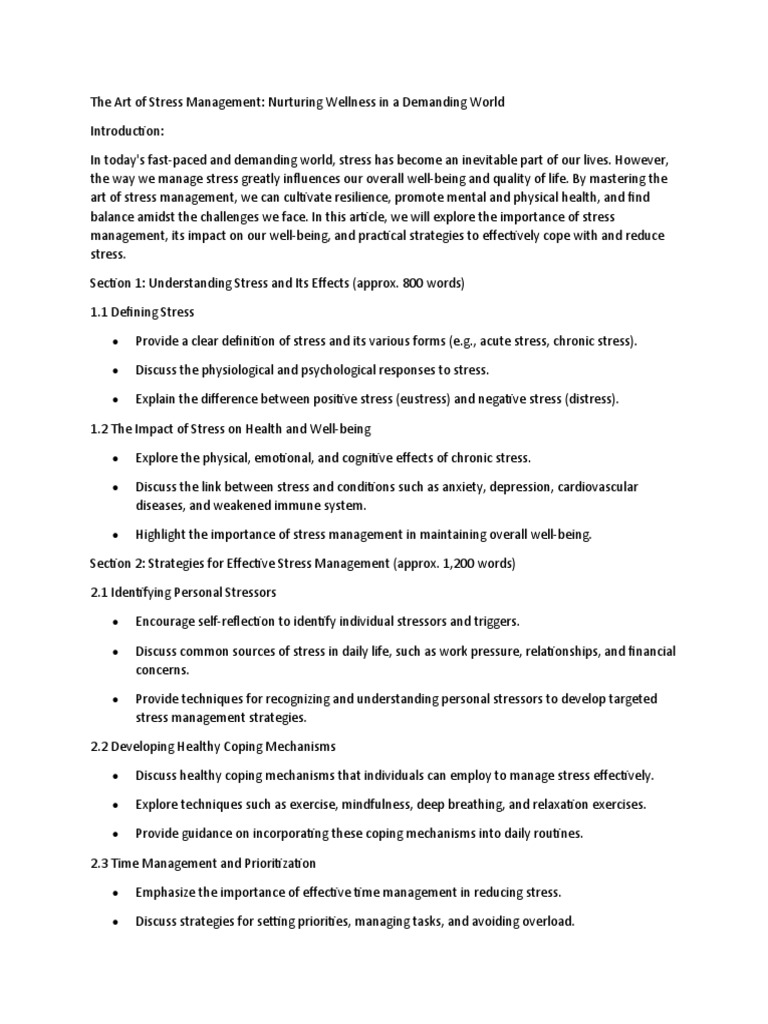 Mastering Stress Management Techniques | PDF | Stress (Biology ...