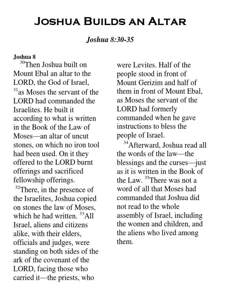 Lesson 63 Joshua Builds An Altar | PDF