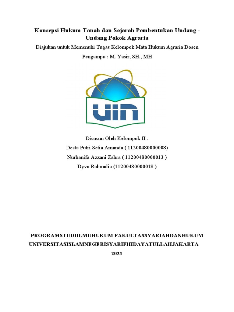 KELOMPOK 2 Konsep Hukum Tanah Dan Sejarah UUPA | PDF KELOMPOK 2 Konsep Hukum Tanah Dan Sejarah UUPA | PDF