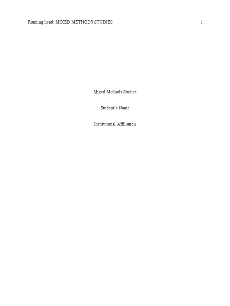 MIXED METHODS STUDIES - Edited | Download Free PDF | Qualitative ...