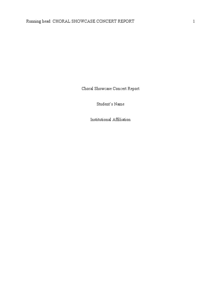 CONCERT REPORT - Edited | PDF | Choir | Singing