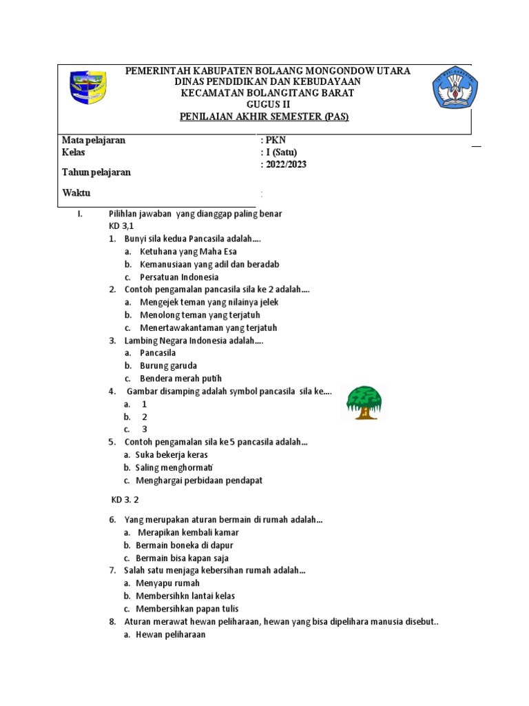 Soal PKN Semester II 2023 | PDF
