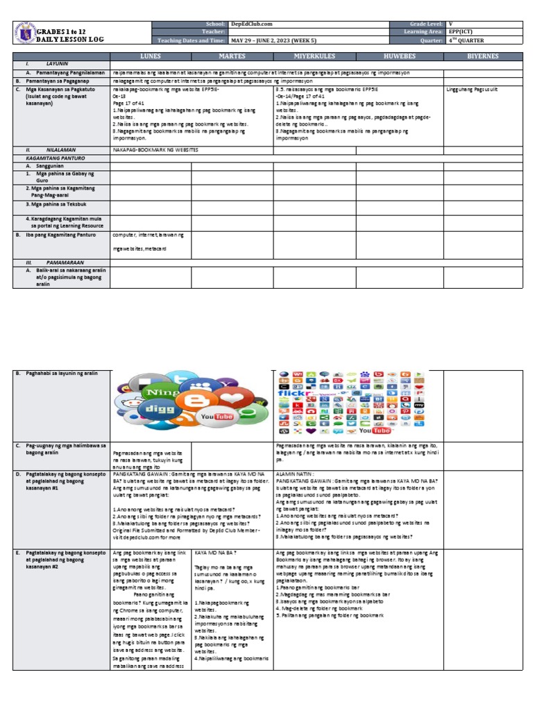 DLL - Epp 5 - Q4 - W5 | PDF