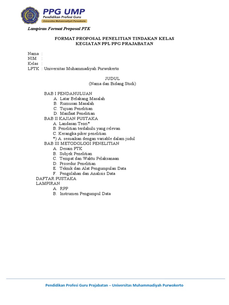 Lampiran Format Laporan Akhir PTK | PDF